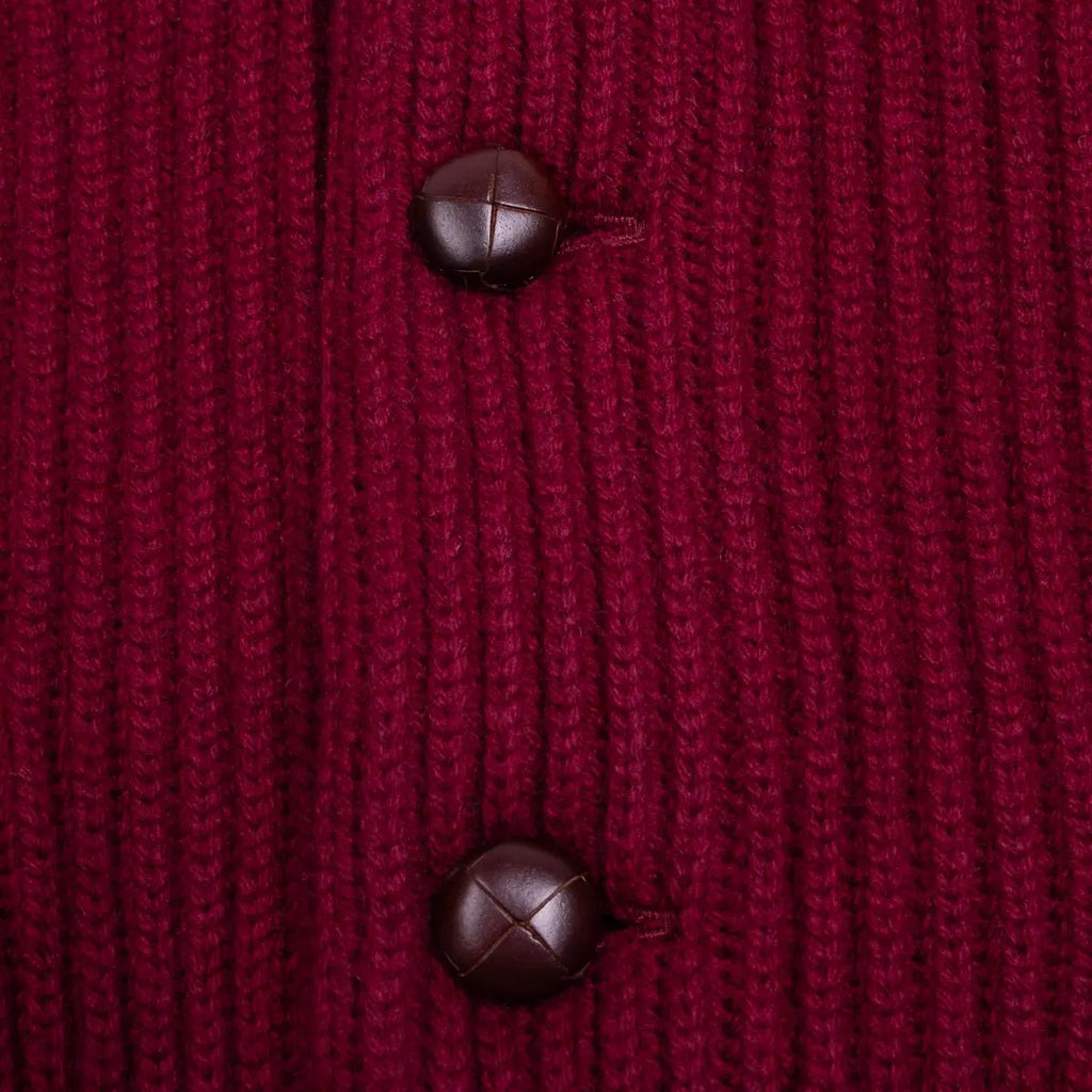 Robert Old Claret Red 8ply Cashmere Shawl Collar Cardigan – Robert Old & Co