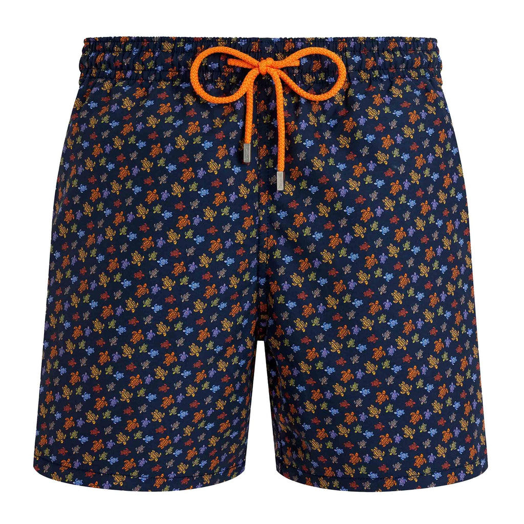 Vilebrequin - Navy 'Moorea' Micro Ronde Des Tortues Swim Shorts ...