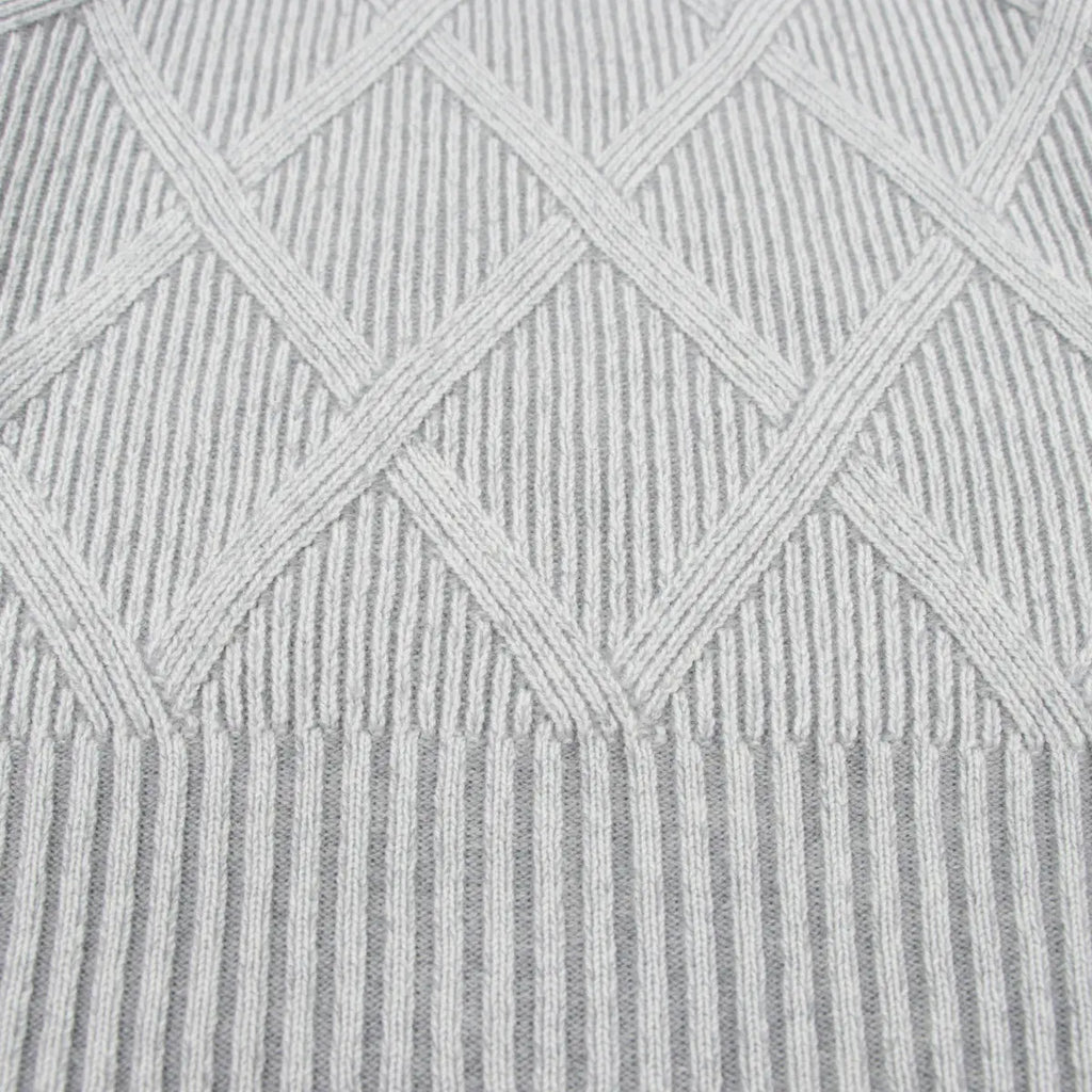Robert Old Ice Grey Diamond Knit Wool Blend Crewneck Jumper – Robert ...