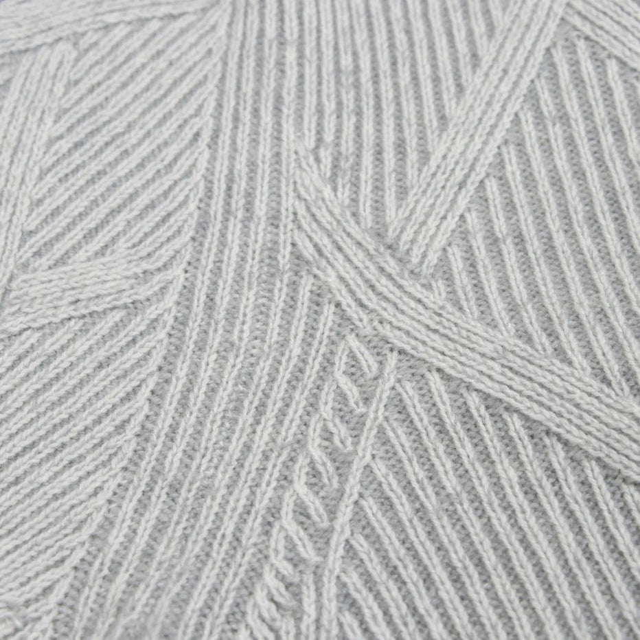 Robert Old Ice Grey Diamond Knit Wool Blend Crewneck Jumper – Robert ...